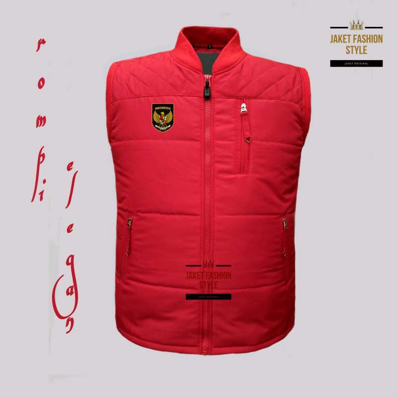 Jual Jaket Rompi Timnas Indonesia Pria Wanita Outdoor Taslan Zn Tebal ...