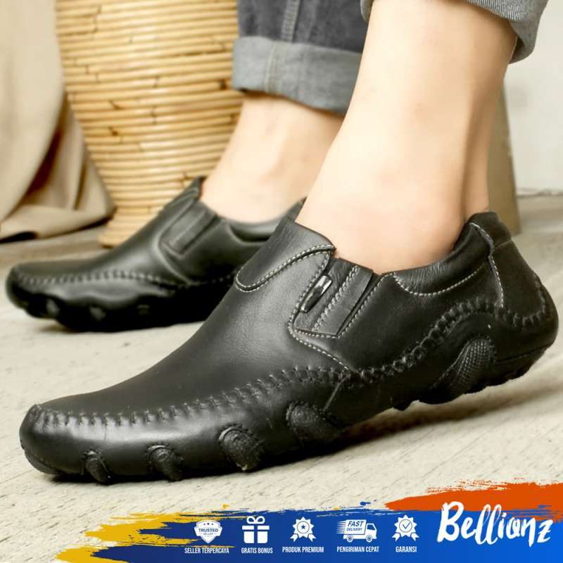 Promo Bellionz X Liberio Sepatu Slip On Casual Pria Kulit Asli Sepatu ...