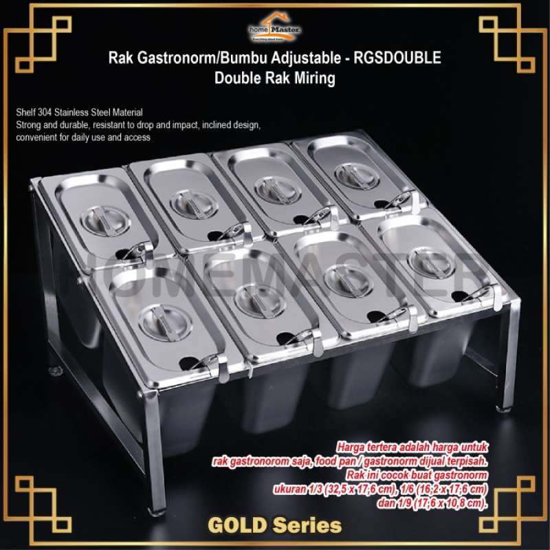 Promo Rak Gastronorm/food Pan Bumbu/saus Adjustable Double Miring ...