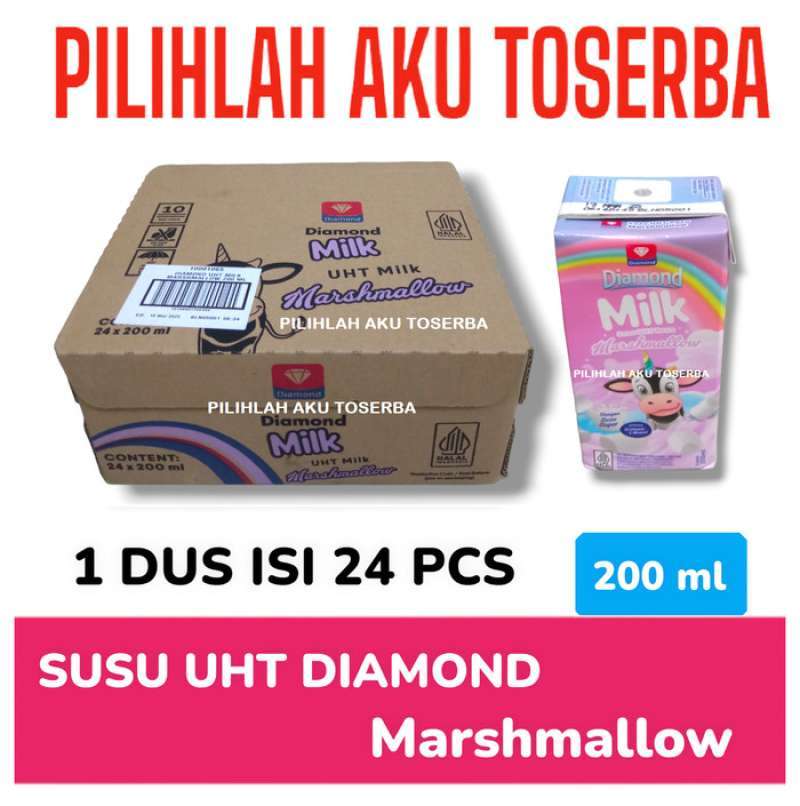 Promo Susu Diamond Uht Marshmallow Ukuran 200 Ml - ( Harga 1 Dus Isi 24 ) Diskon 10% Di Seller ...