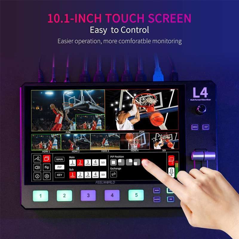 Promo Jpc Kemang Feelworld L4 Touch Screen Multi Camera Video Mixer ...