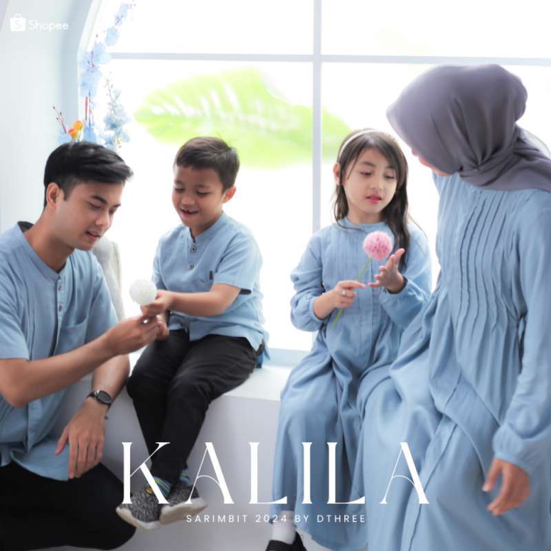 Promo Dthree - Sarimbit 2024 Kalila Series ( Faded Denim ) Baju Couple Keluarga / Sarimbit ...