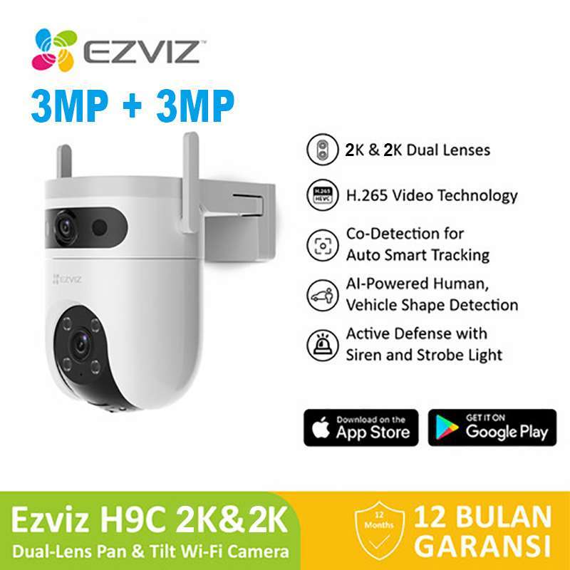 Jual Ezviz H9c 2k 3mp+3mp Outdoor Wifi Dual Motorized Pan Tilt 360 Ip Camera Cctv Colour Night ...