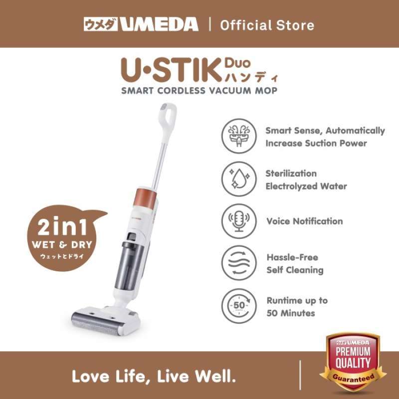 Jual Umeda U-stik Duo Smart Cordless Vacuum Cleaner Mop / Wet And Dry ...