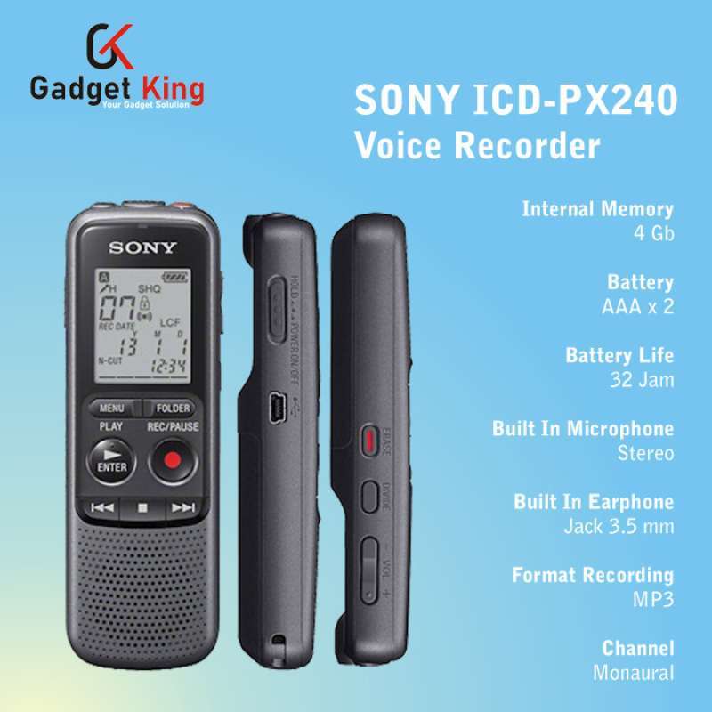 Jual Sony Icd-px240 Voice Recorder Alat Rekaman Digital Perekam Suara ...
