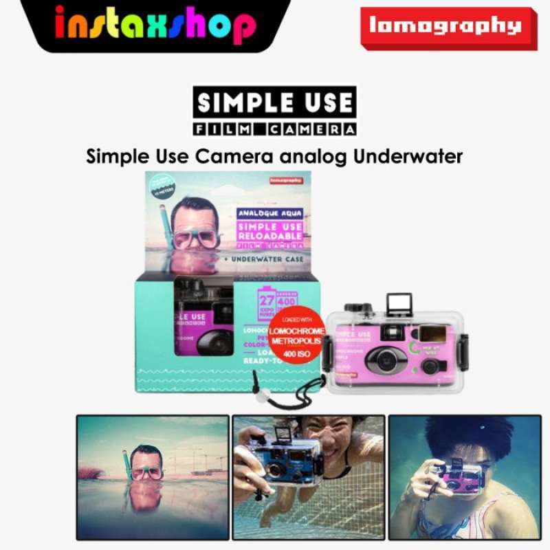 Jual Lomography Simple Use Not Disposable Camera Purple Underwater Case ...