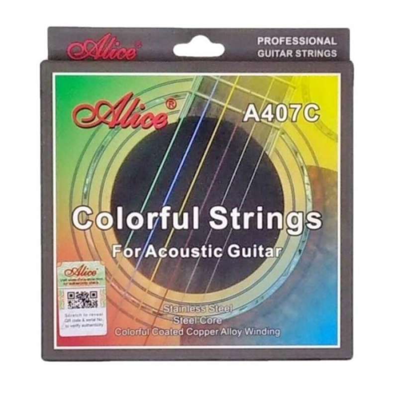 Promo Senar Gitar Acoustic Warna Pelangi Alice A407c Guitar String ...