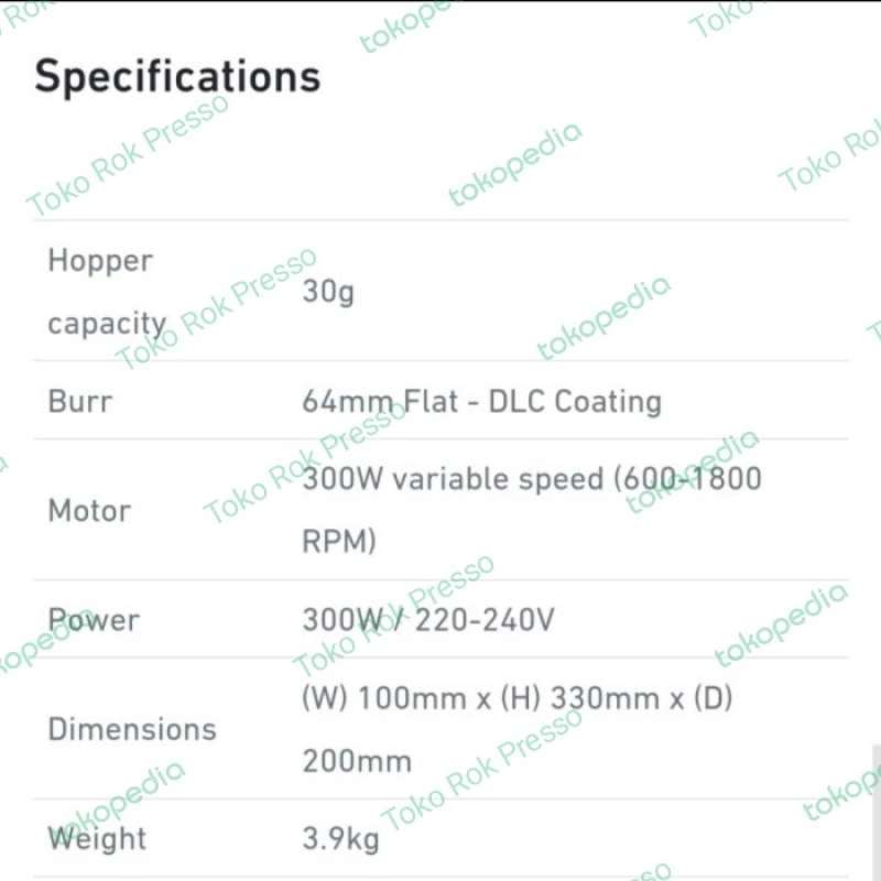 Promo Df64v Variabel Speed Rpm Grinder 64mm Dlc Burr Single Dose - Grey ...