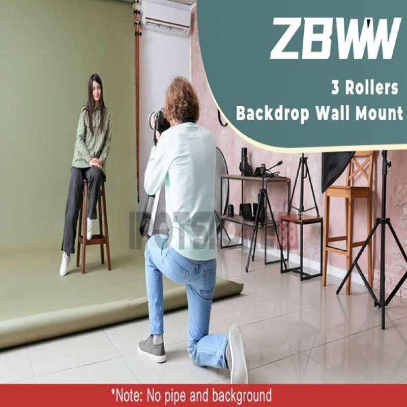 Jual Stand Backdrop Tiang Background Expander 3 Roller Pro Foto Studio ...