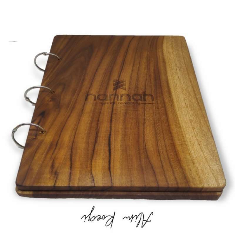 Jual Cover Buku Menu A4, Menu Board Kayu Jati, Papan Menu Restoran Cafe ...