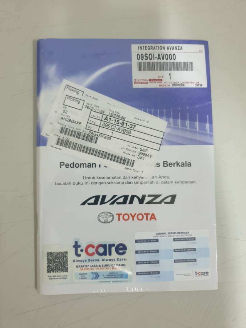Jual Buku Service Toyota Avanza 2022 Di Seller Rumix - Cengkareng Timur ...