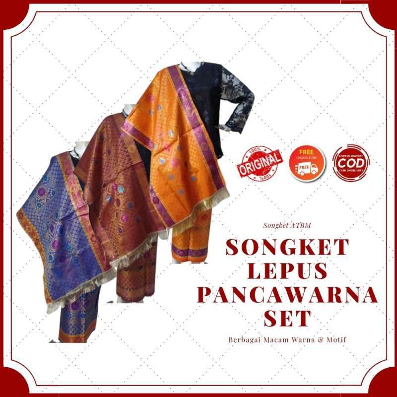 Jual Songket Pash - Songket Palembang Atbm Set Motif Lepus Pancawarna ...