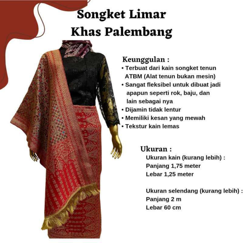 Jual Songket Pash - Songket Limar Khas Palembang Berbagai Macam Warna ...