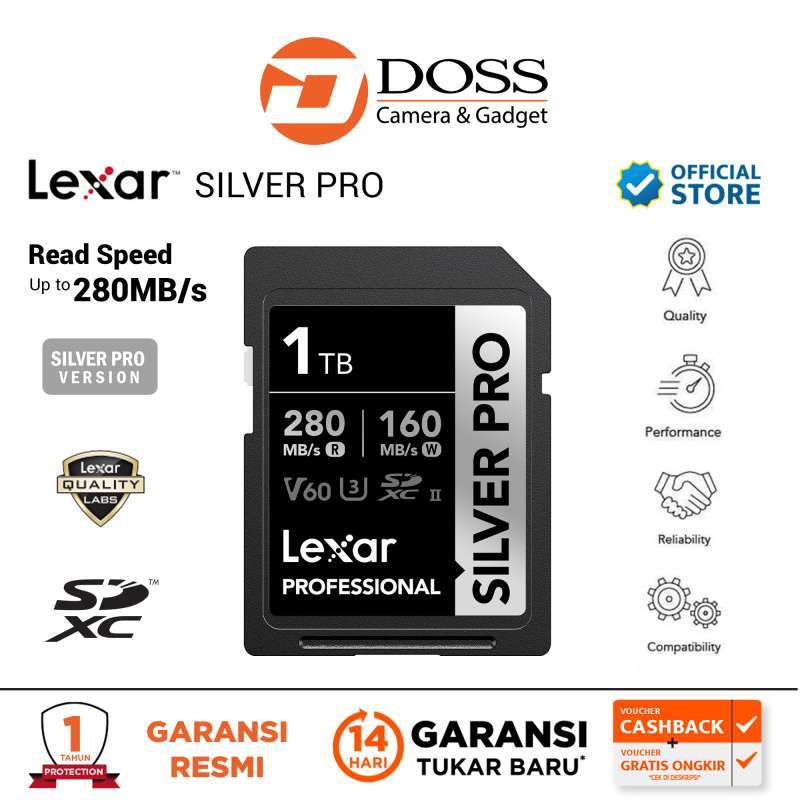 Jual Lexar 1tb Professional Sdxc Silver Pro Uhs-ii Memory Card 280mb/s ...
