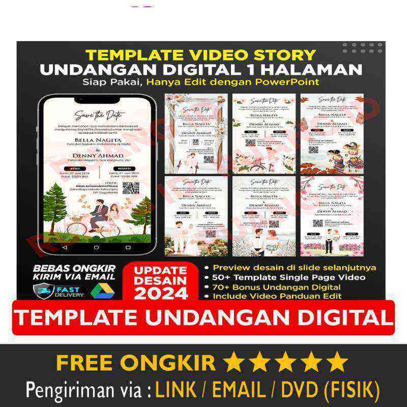 Promo Template Video Story Undangan Pernikahan Digital Kekinian Wedding Jpg Premium - Format Ppt ...