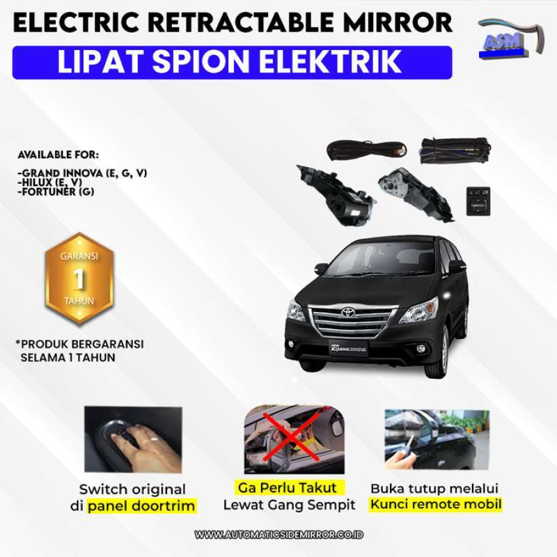 Promo Lipat Spion Otomatis Retract Mirror Innova Hilux Fortuner Retract ...