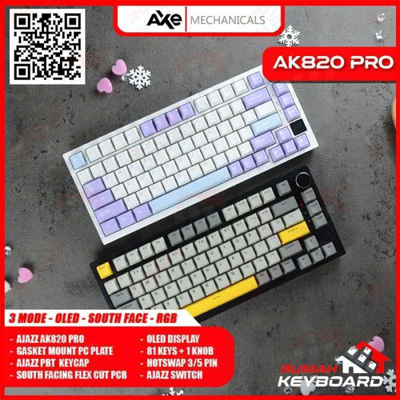 Promo 100% Produk Ori Mechanical Keyboard - Ajazz Ak820 Gts Pro - 75% - Oled - Gasket - Rgb ...