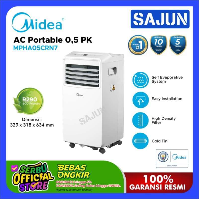 Promo Midea Ac Portable 1 Pk Mpha-09crn7 Multiple Function Ac ...