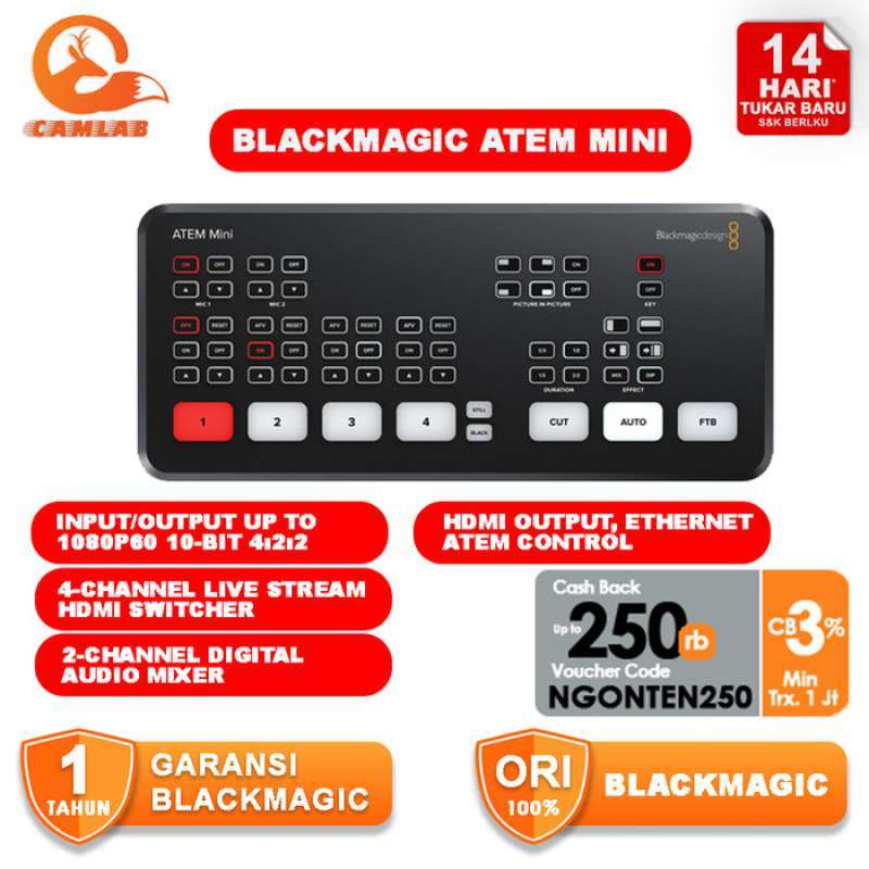 Jual Blackmagic Design Atem Mini Hdmi Live Stream Switcher Original Di ...
