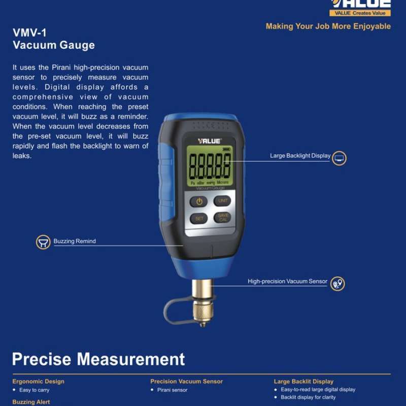 Promo Digital Vacuum Gauge Value / Vacuum Pump Digital Value Vmv-1 ...
