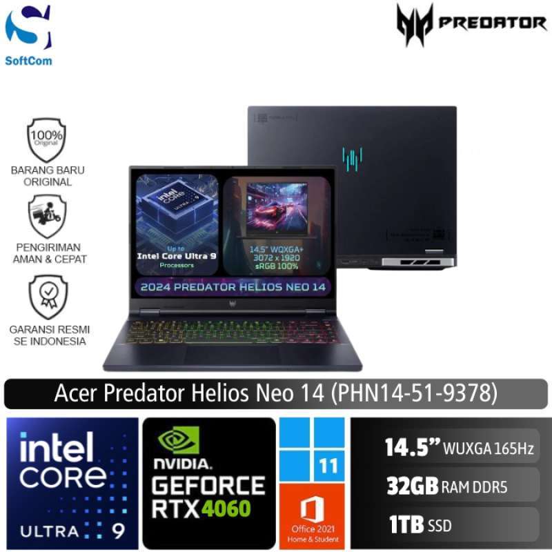Promo Acer Predator Helios Neo 14 Phn14 51 9378 Laptop Gaming [intel ...