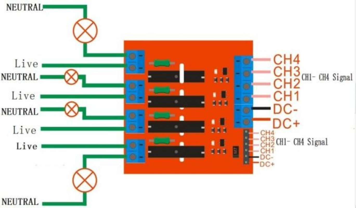 Jual Modul Solid State Relay Ssr 4ch 4 Ch Chanel Channel 5 V Volt 5v Dc ...