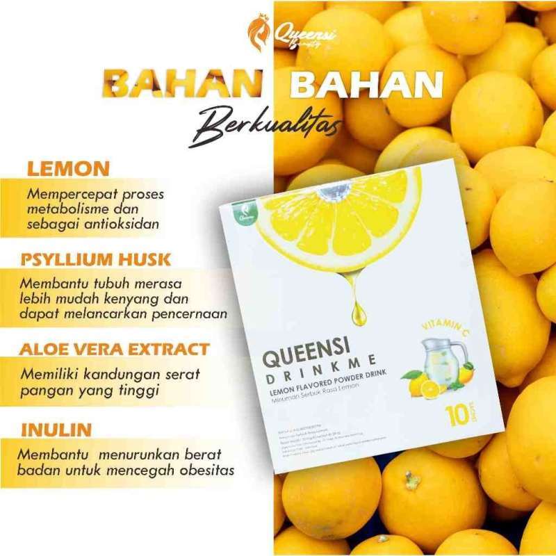 Promo Queensi Drinkme Lemon Flavored Powder Drink Minuman Serbuk Rasa ...