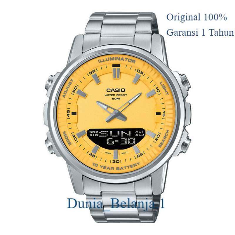 Jual Original 100%!! Casio General Amw-880d-9avdf Jam Tangan Pria Steel Amw880d Kuning Garansi ...