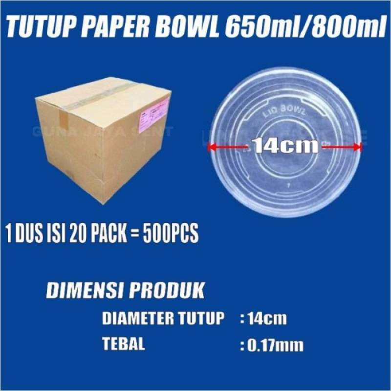 Jual Tutup Paper Bowl 360ml 500ml 650ml 800ml / Inner Tray Sekat Bowl ...
