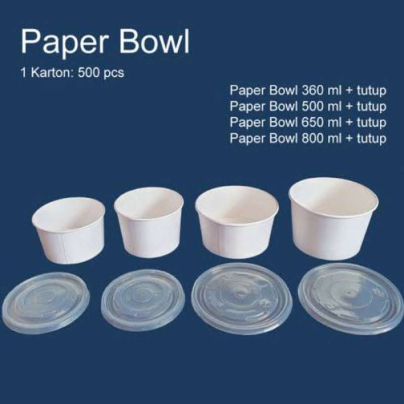 Jual Paper Bowl + Tutup Aneka Ukuran Per Pak Isi 25 (gosend) Di Seller ...