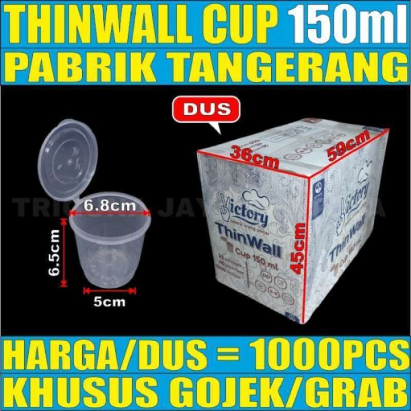 Jual Thinwall Cup 25ml 35ml 60ml 100ml 150ml Per Dus Bulat Cup Sambel ...