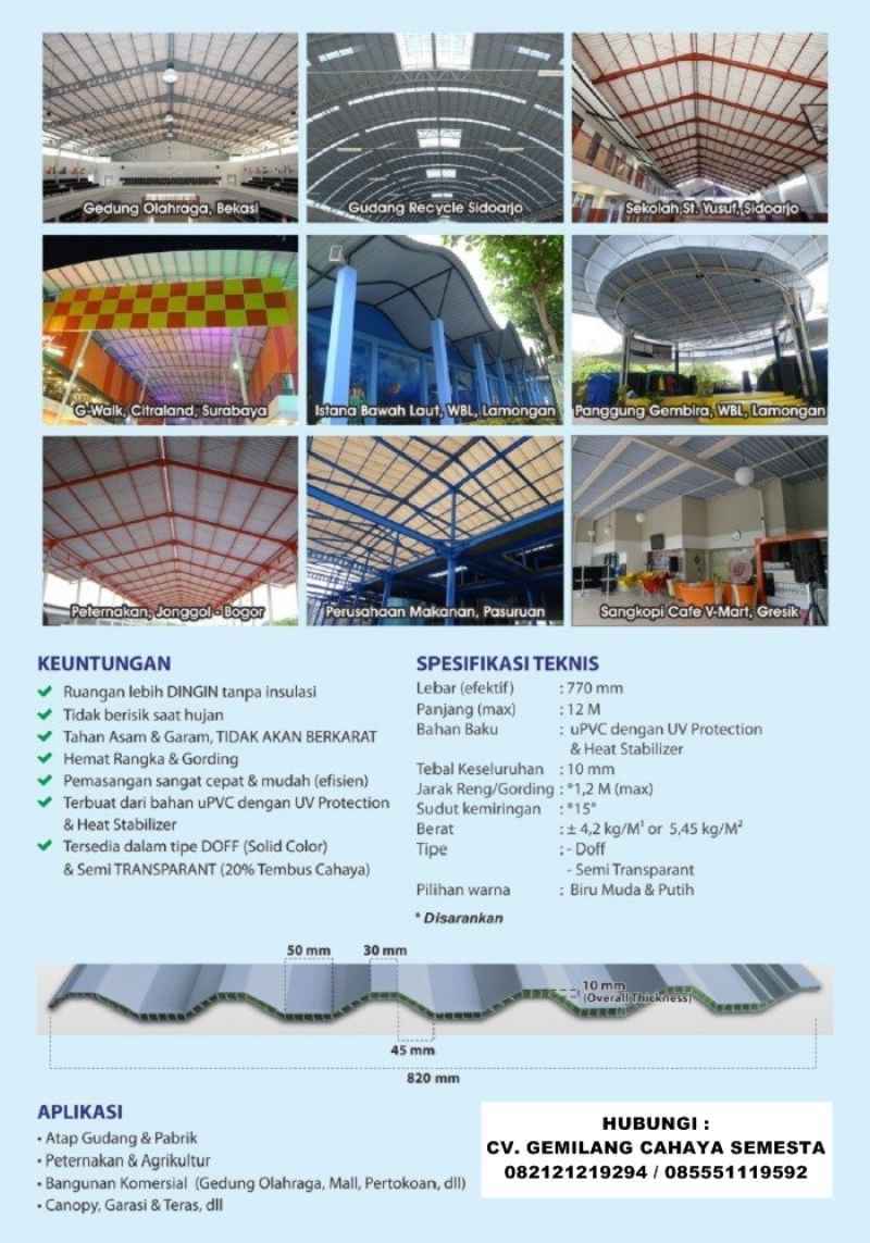 Jual Atap Upvc Rooftop - 7 Meter Di Seller Gemilang Cahaya Semesta ...