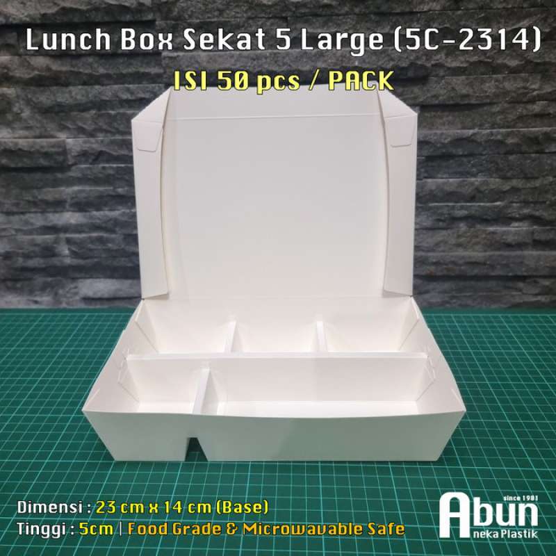 Jual Lunch Box Sekat 5 Ergopak 5c-2314 (pack 50 Pcs) Di Seller ...