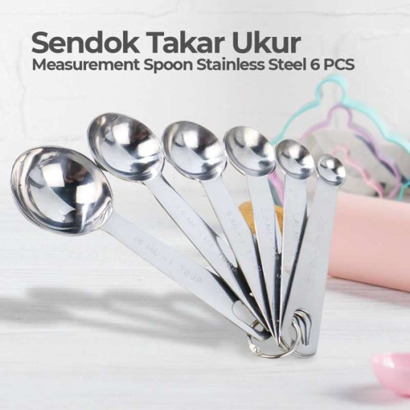 Jual Sendok Takar Set Stainless Steel Ukur Sendok Garam Merica Teh 6 ...