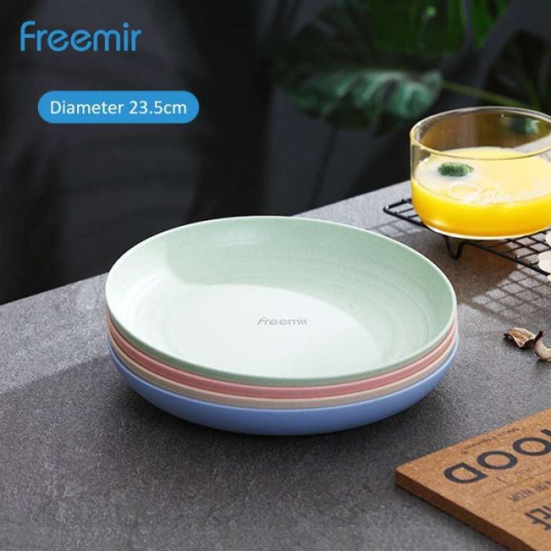 Jual Sgs Freemir Piring Makan Wheat Straw Dinner Plate Warna Warni Set ...