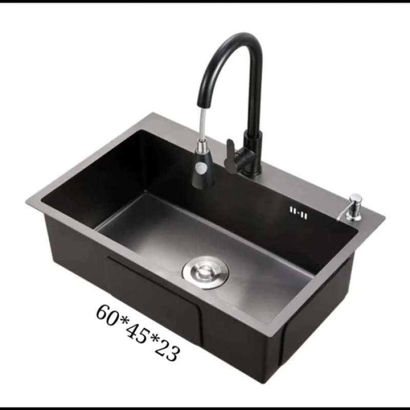 Jual Kitchen Sink Handmade 6045 Velar Hitam / Kitchen Sink 6045 Black ...