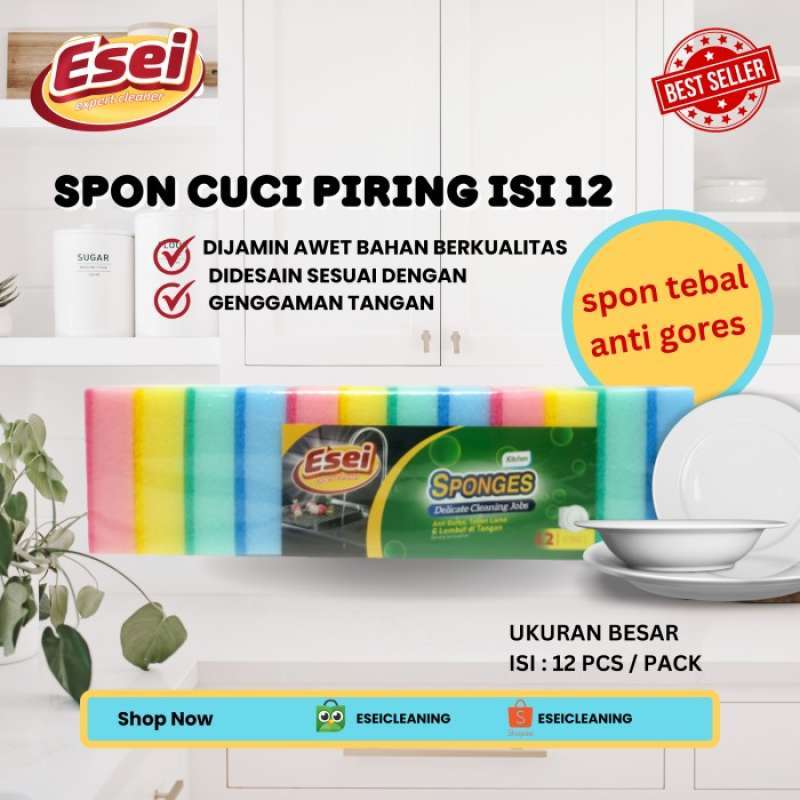 Jual Kitchen Sponge --isi 12 (spons Cuci Piring) Di Seller Shin Store ...