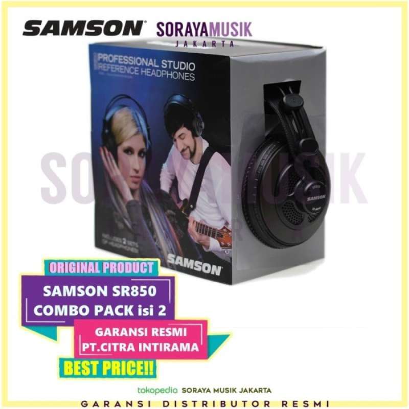 Promo Samson Headphone Sr-850 Semi Open Professional Headphone Pack ...