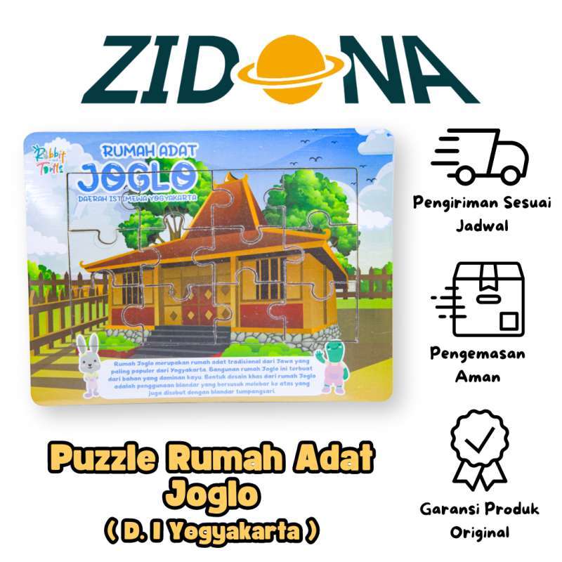 Promo Zidona - Puzzle Rumah Adat Bahan Mdf 15x20 Cm Diskon 10% Di ...