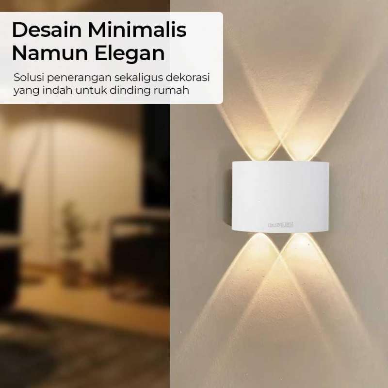 Jual Lampu Dinding Led Indoor Plastic Body 4w 4 Led Warm White 4t Lampu ...