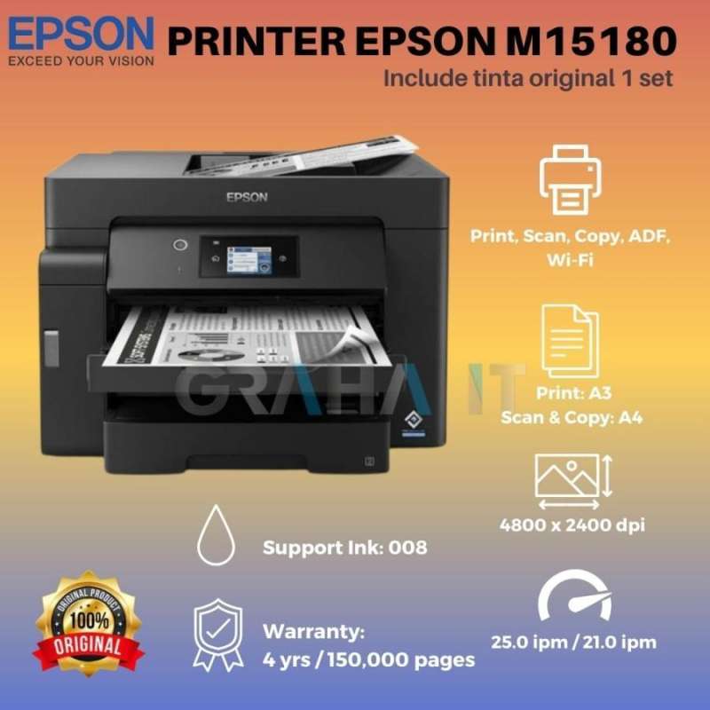 Jual Epson Ecotank Monochrome M15180 A3 Wi-fi Duplex Multi-function Di ...