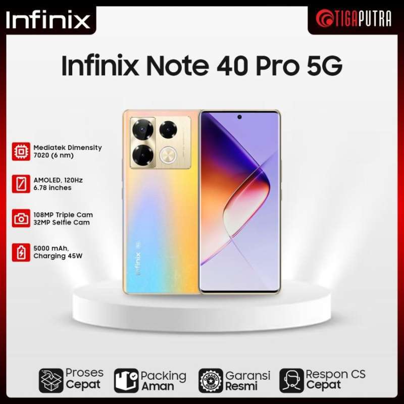 Jual Infinix Note 40 Pro (ram 8gb, Rom 256gb, Dimensity 7020 5g, 3d Curved Amoled, 108mp Ois) Di ...