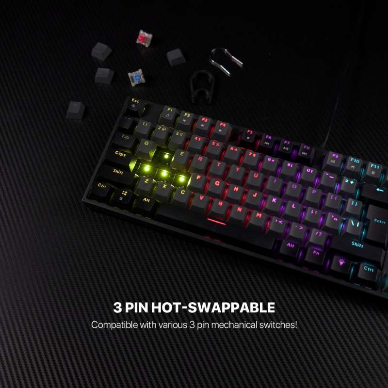 Promo Keyboard Gaming Mechanical Fantech Mk886 V2 Atom104 Sumi Edition ...