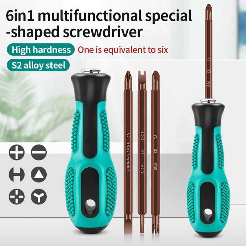 Jual Luxianzi Set Obeng 6 In 1 Magnetic Bits Screwdriver High Hardness ...