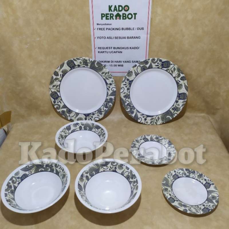 Promo Piring Batik Melamine Asli Set - Piring Motif Simple Elegant ...