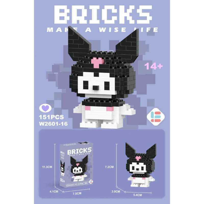 Jual Bricks Mainan Balok Susun Karakter Kuromi Lego Figure 151pcs W2601 ...