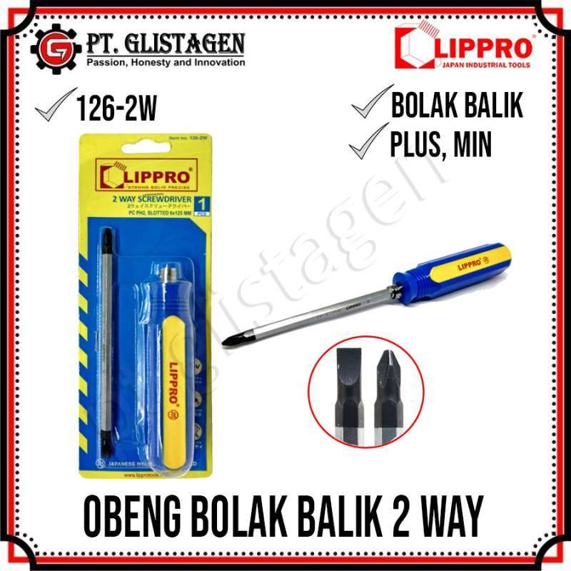 Jual Lippro Obeng 2 Arah Bolak Balik Screwdriver Plus Minus 2 Way ...