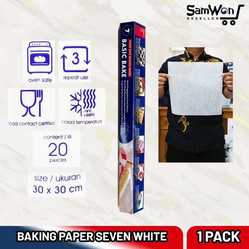 Jual Seven Baking Paper White / Kertas Roti Anti Lengket Ukuran 30cm X ...