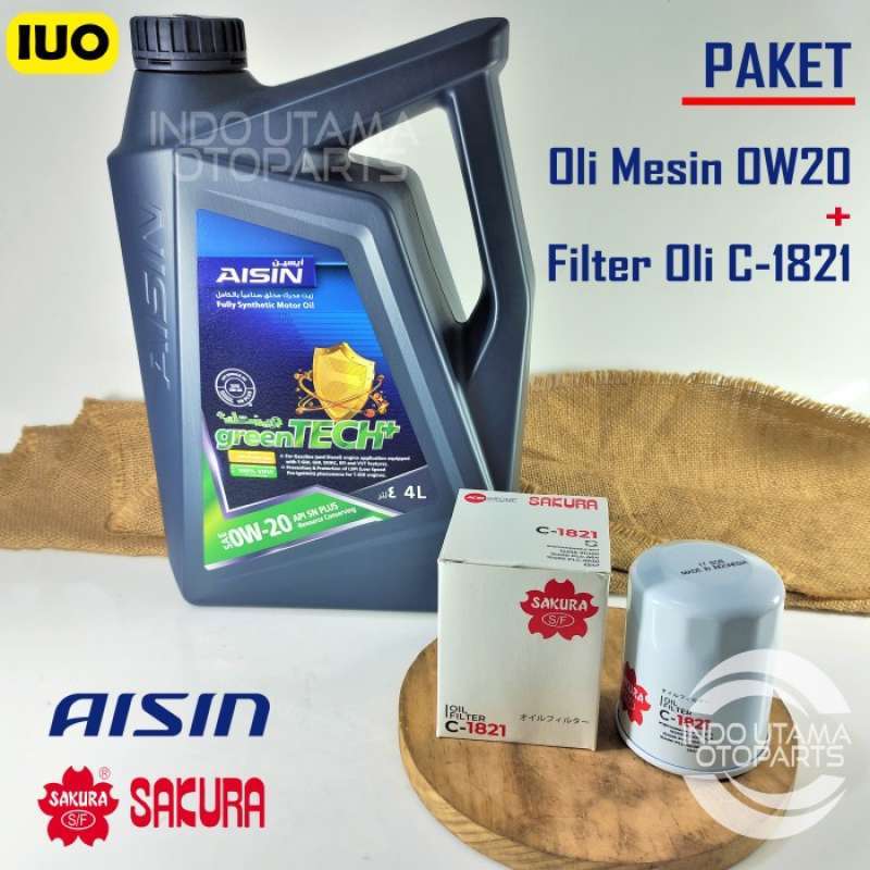 Promo Oli Mesin 0w 20 Aisin Dan Filter Oli Jazz Brio City Accord C-1821 Diskon 33% Di Seller ...