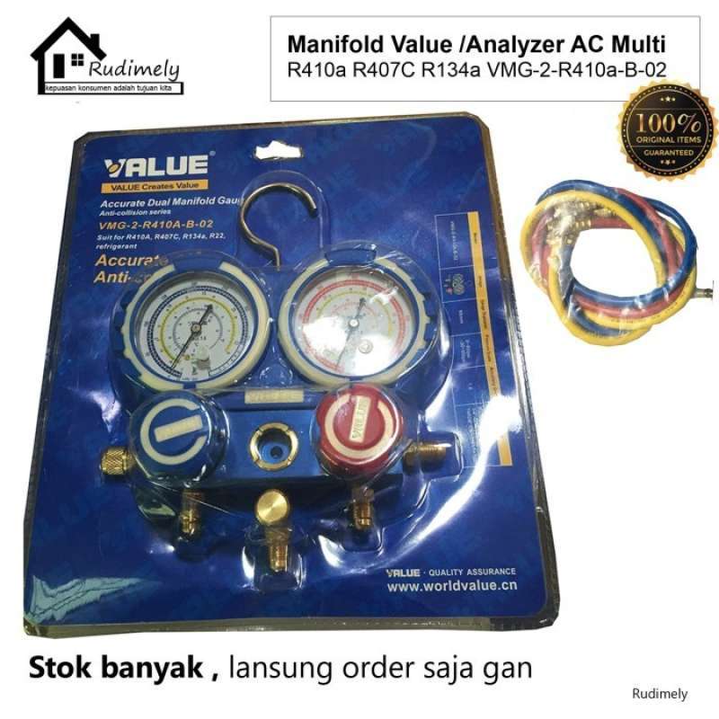 Promo Manifold Value /analyzer Ac Multi R410a R407c R134a Vmg-2-r410a-b-02 Diskon 23% Di Seller ...